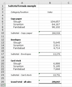 Save time with subtotal formulas - Excel Quicker